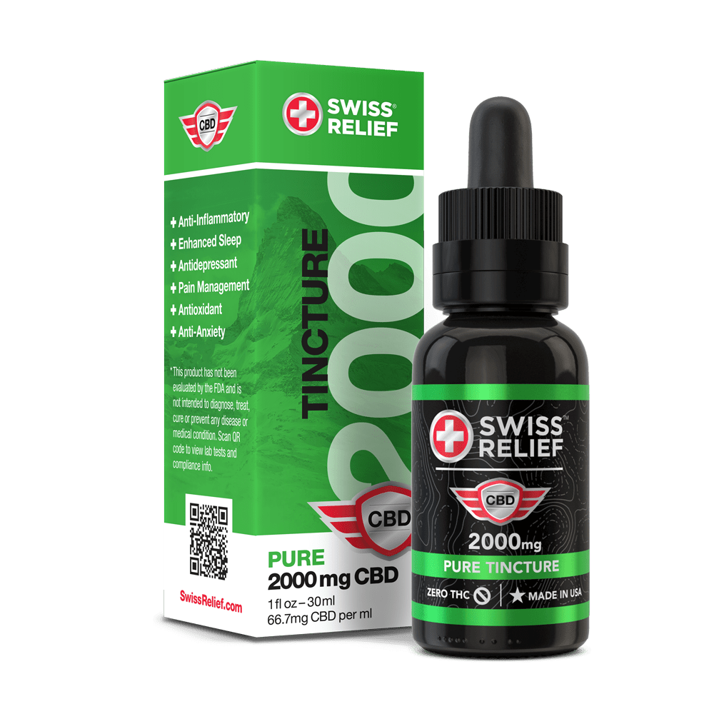 Pure - CBD Tincture 2000mg | Best CBD Hemp Oil - Swiss Relief